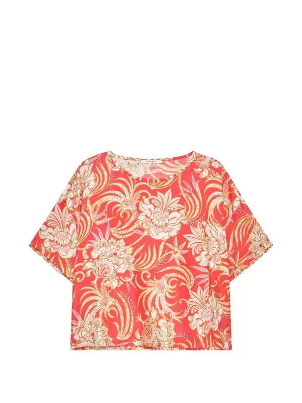 Malìparmi Floral-print Silk Shirt - Red