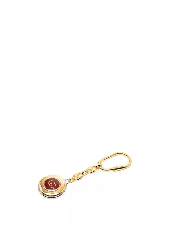 Gucci Plated Resin Logo Key Chain - Gold