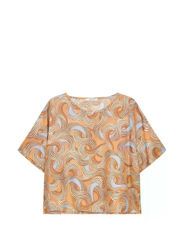 Malìparmi Printed Silk Shirt - Brown