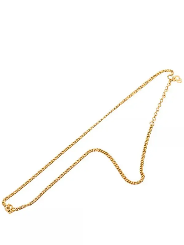 Dior Logo Pendant Necklace - Gold