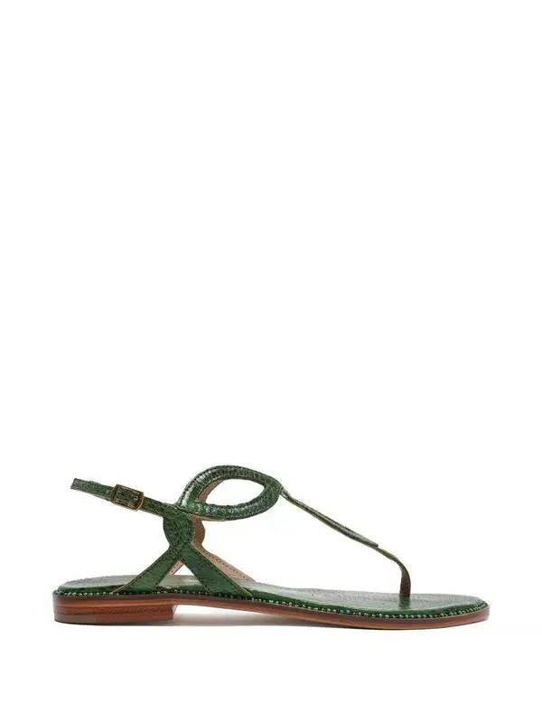 Malìparmi Urban Spin Snakeskin Sandals - Green