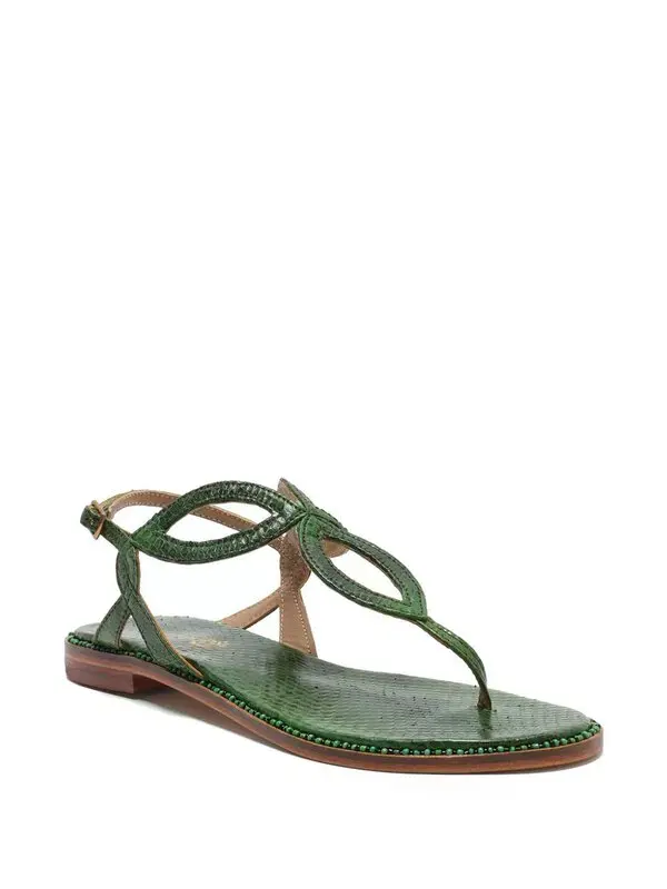 Malìparmi Urban Spin Snakeskin Sandals - Green
