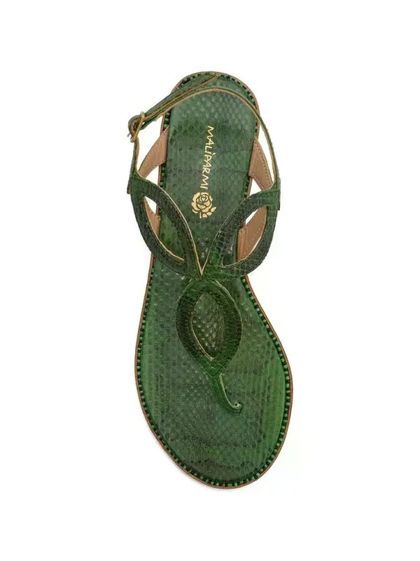 Malìparmi Urban Spin Snakeskin Sandals - Green