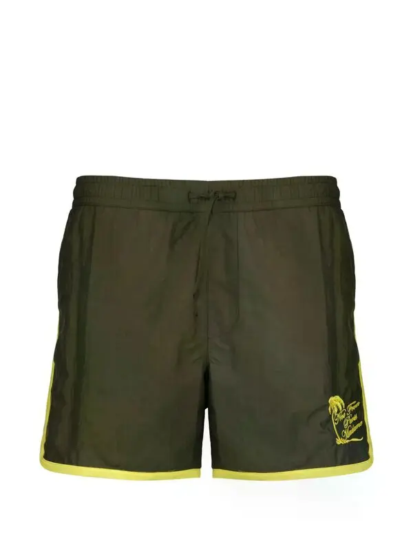 Drole De Monsieur Logo-embroidered Swim Shorts - Green