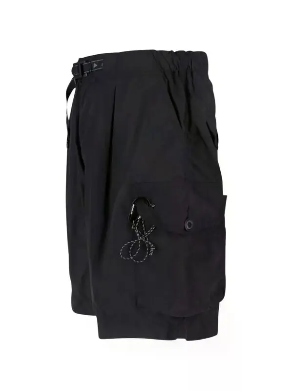 AND WANDER Belted Cargo Shorts - Black