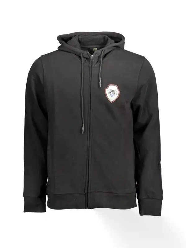 Roberto Cavalli Logo Patch Zip-up Hoodie