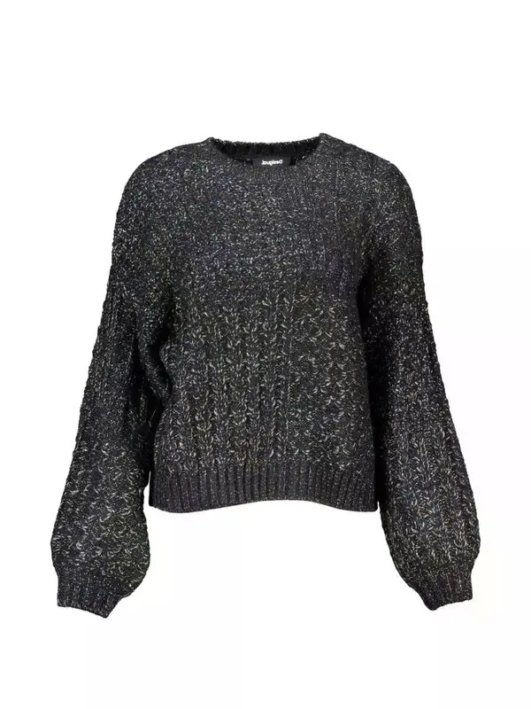 Desigual Cable-knit Balloon-sleeve Sweater - Black