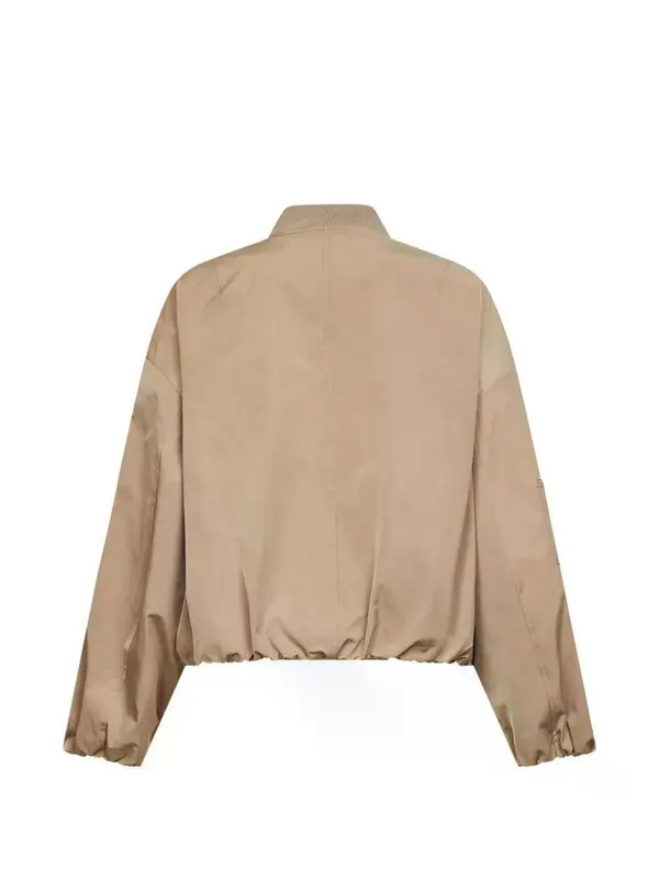 BLANCA VITA Ribbed-collar Zip-up Bomber Jacket