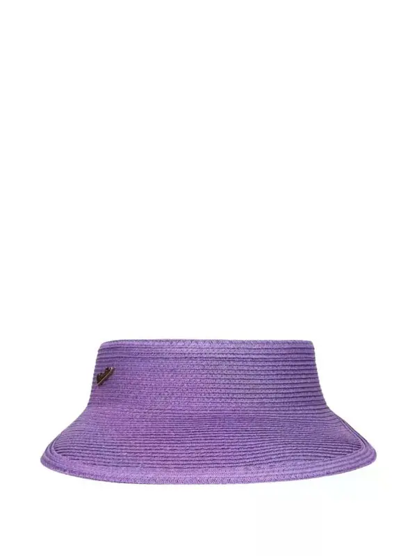 Borsalino Woven Wide-brim Visor - Purple