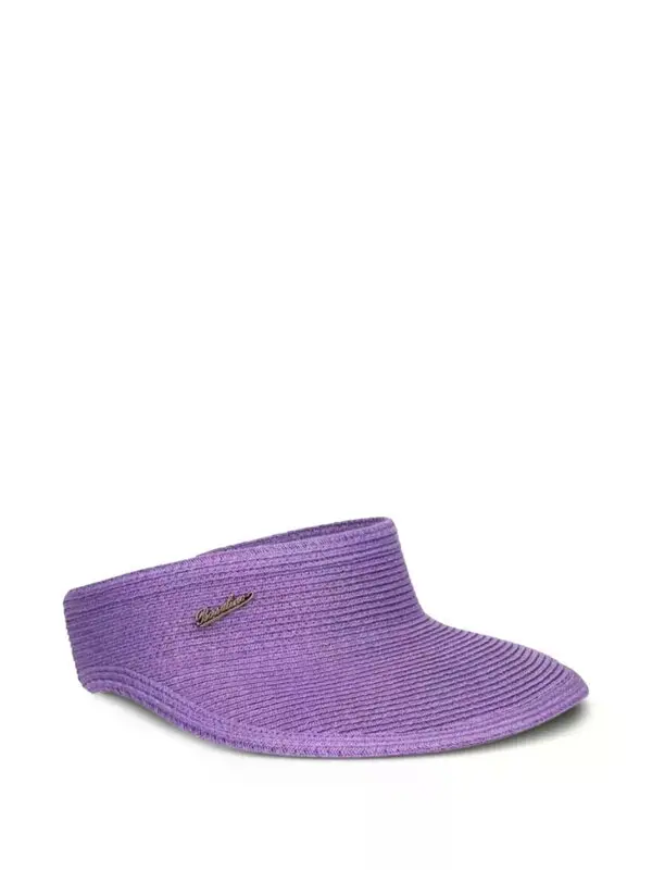 Borsalino Woven Wide-brim Visor - Purple