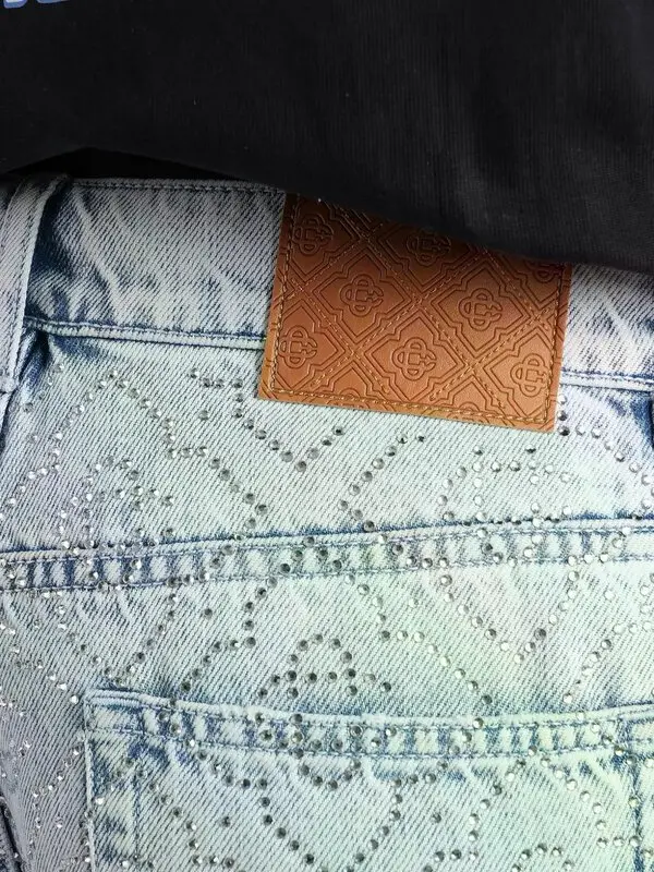 Casablanca Crystal-embellished Monogram Baggy Jeans