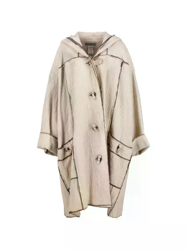 Issey Miyake Hooded Toggle-fastening Coat - Neutrals