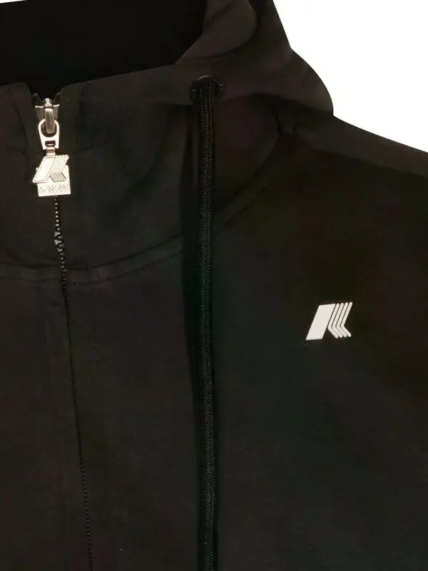 K-WAY Anton Logo-patch Zip-up Hoodie - Black