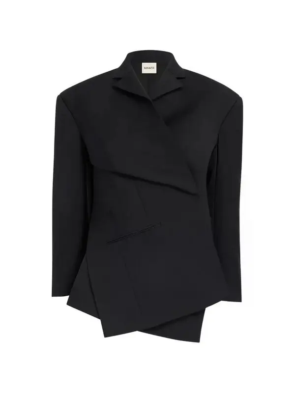 Khaite Palto Asymmetric Layered Jacket - Black