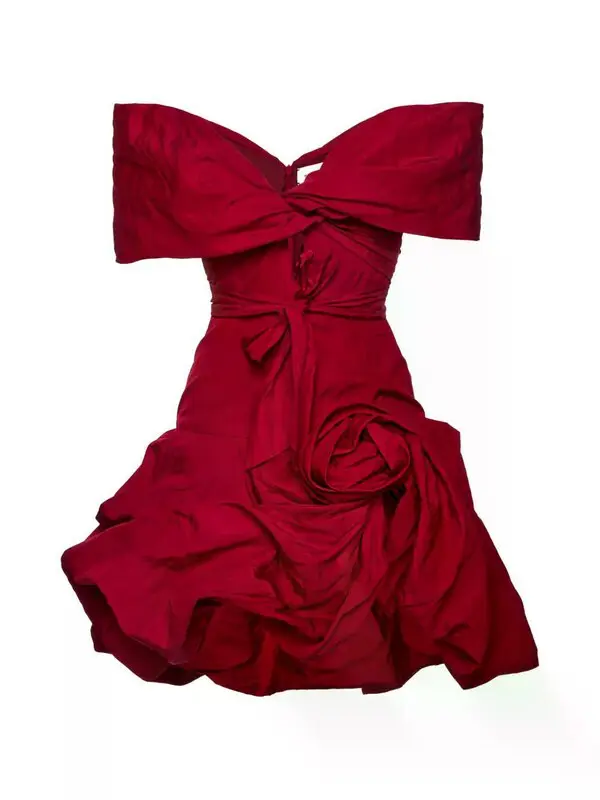 Magda Butrym Rosette-detail Bubble-skirt Dress - Red