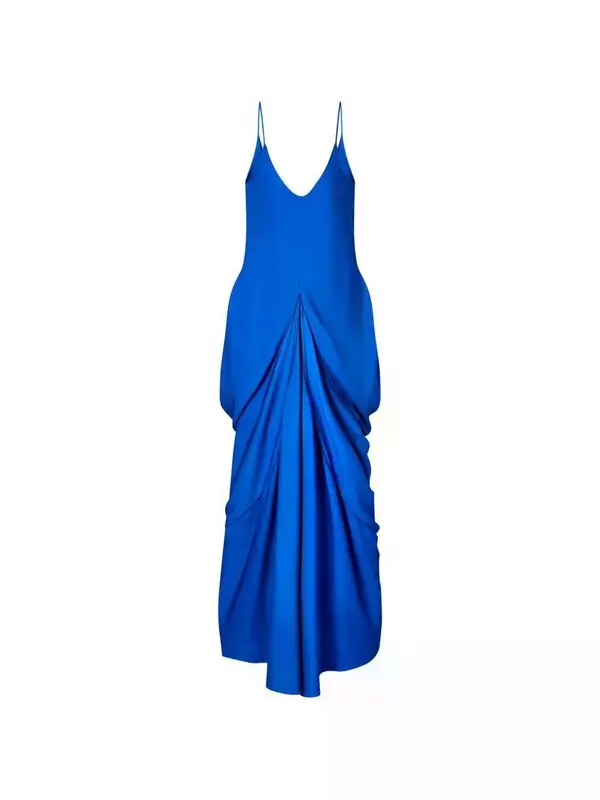 Giorgio Armani Georgette Draped-dress - Blue
