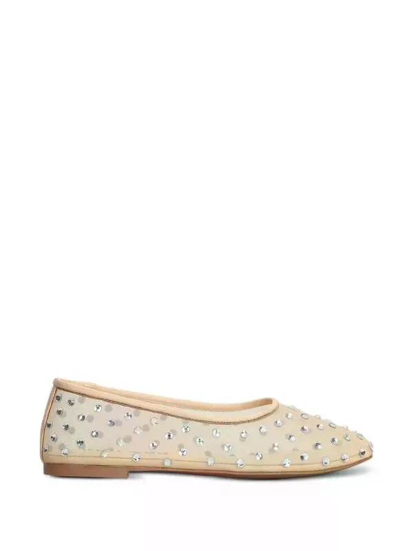 BIBI LOU Crystal-embellished Ballet Flats - Neutrals