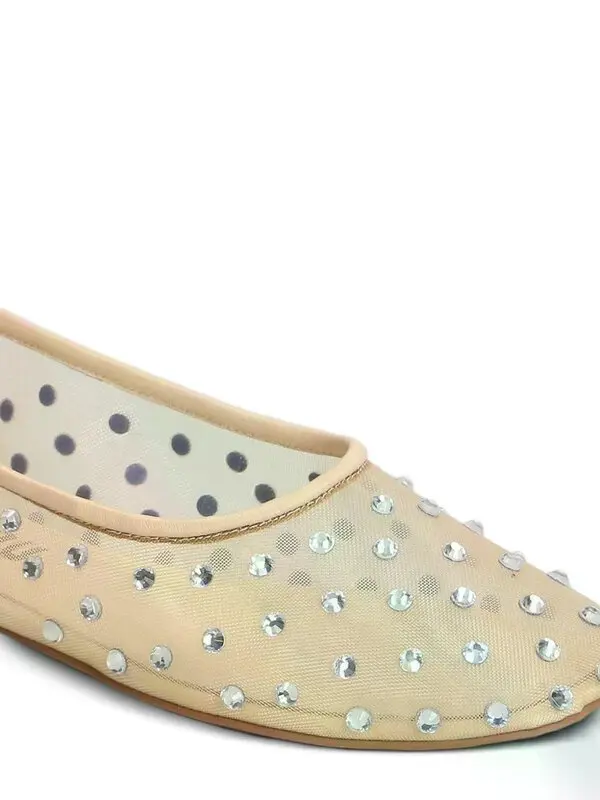 BIBI LOU Crystal-embellished Ballet Flats - Neutrals