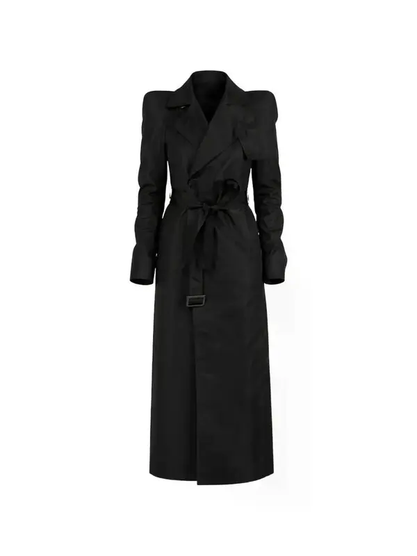 Rick Owens Structured-shoulder Belted Coat - Black
