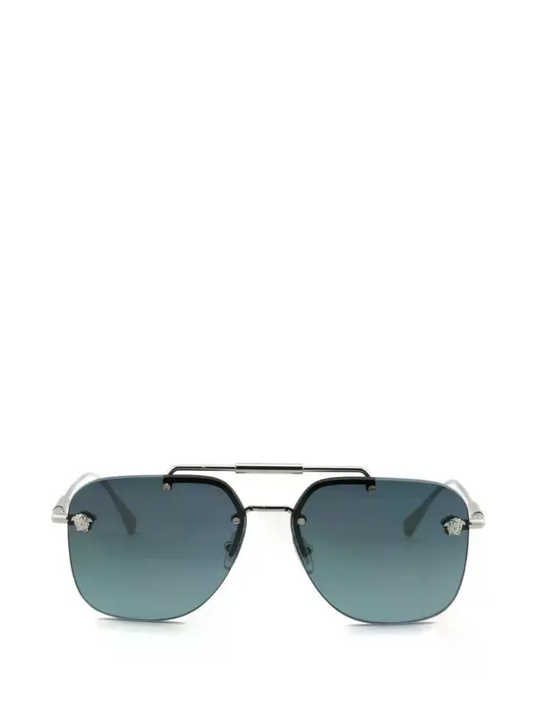 Versace Medusa Head Pilot Sunglasses - Silver