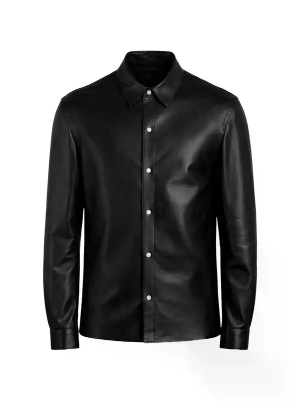 SALVATORE SANTORO Press-stud Leather Jacket - Black