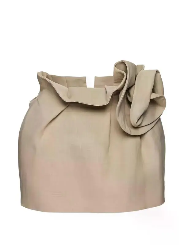 Magda Butrym Linen Flower-detail Mini Skirt - Neutrals