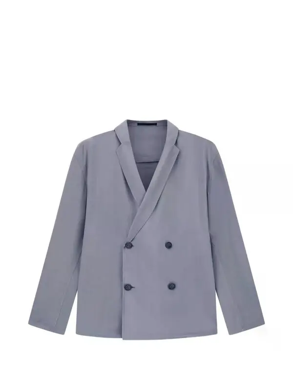 Giorgio Armani Double-breasted Notched-lapel Blazer - Blue
