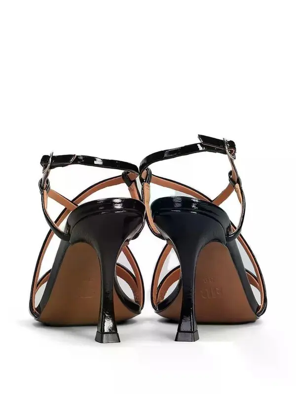 BIBI LOU Patent-finish Crossover-strap Sandals - Black
