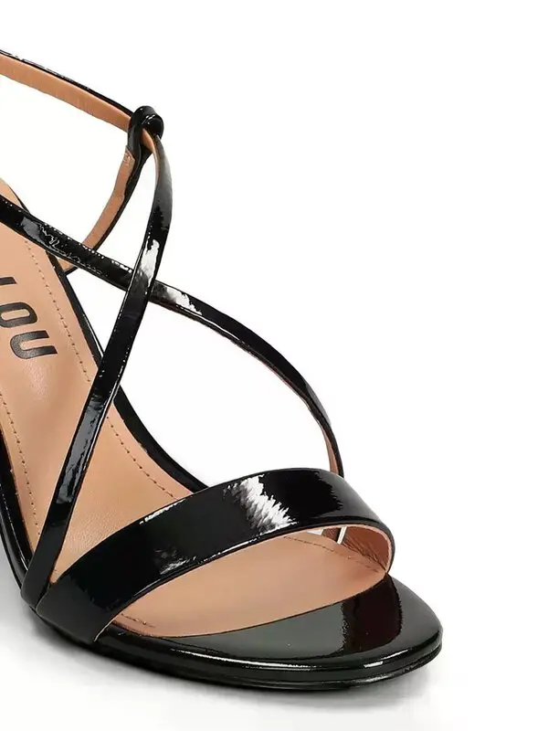 BIBI LOU Patent-finish Crossover-strap Sandals - Black