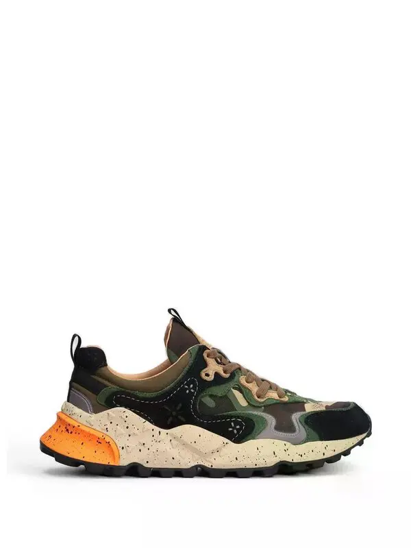 FLOWER MOUNTAIN Rulis Camouflage-print Panelled Sneakers - Black