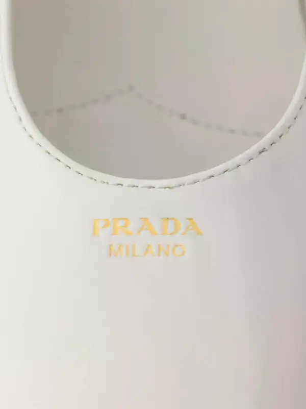 Prada Brushed Leather Ballerinas - White