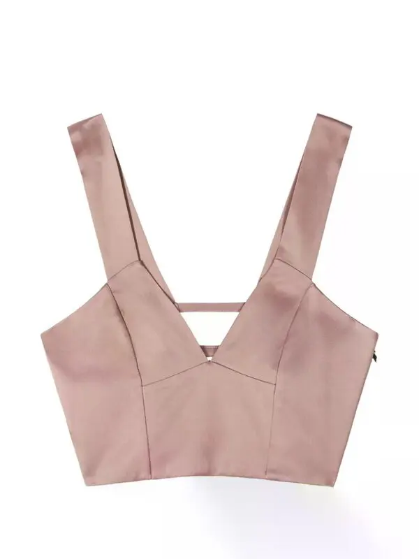 Patrizia Pepe Satin V-neck Top
