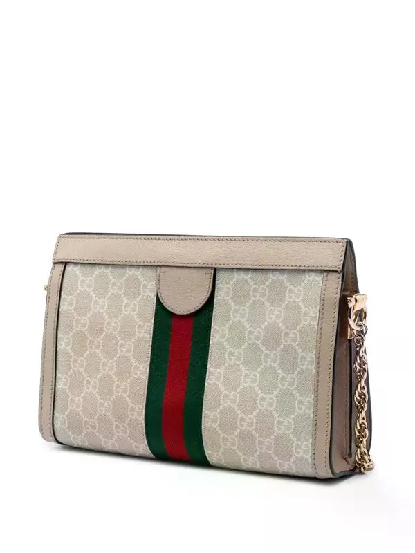 Gucci Gg Supreme Ophidia Chain Crossbody Bag - Brown