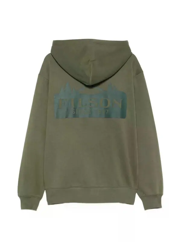 Filson Logo-print Pouch-pocket Hoodie - Green