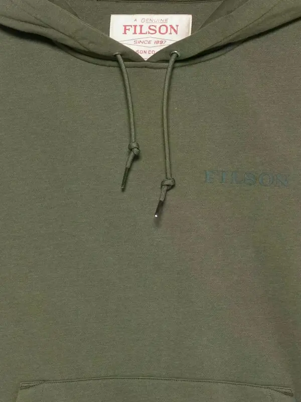 Filson Logo-print Pouch-pocket Hoodie - Green