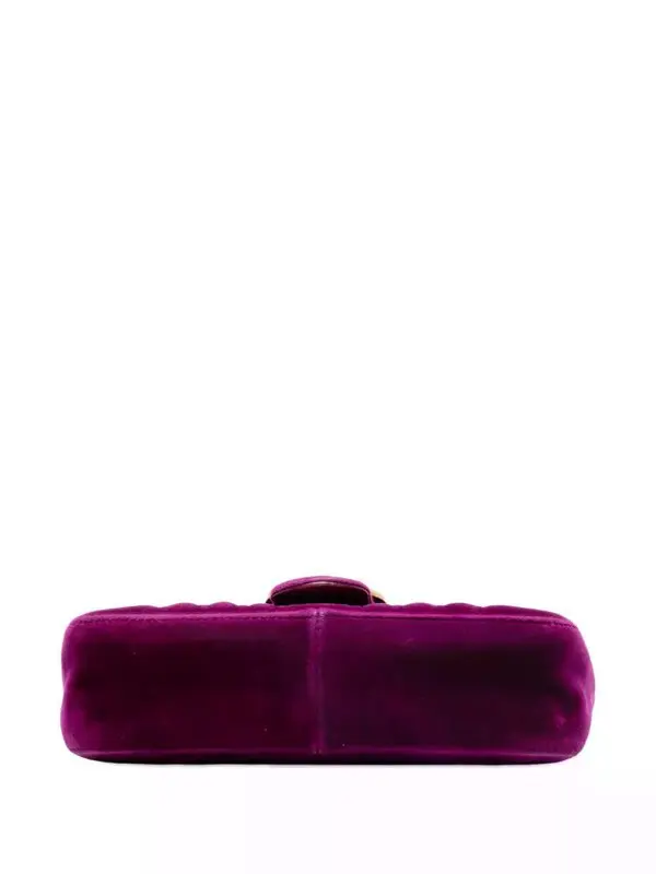 Gucci Small Gg Marmont Matelassé Velvet Shoulder Bag - Purple