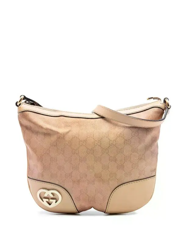 Gucci Gg Canvas Lovely Crossbody Bag - Brown