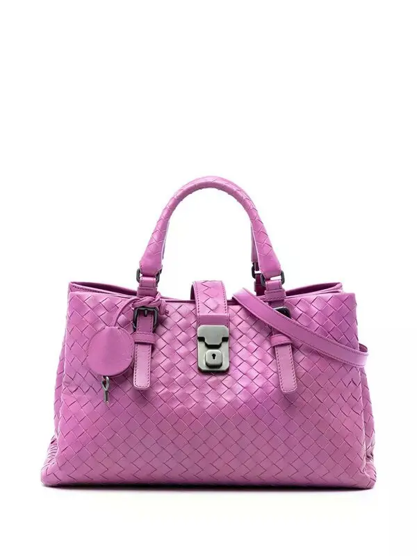 Bottega Veneta 2012-2026 Small Nappa Intrecciato Roma Satchel - Purple