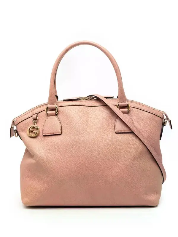 Gucci 2000-2015 Leather Gg Charm Dome Satchel - Pink
