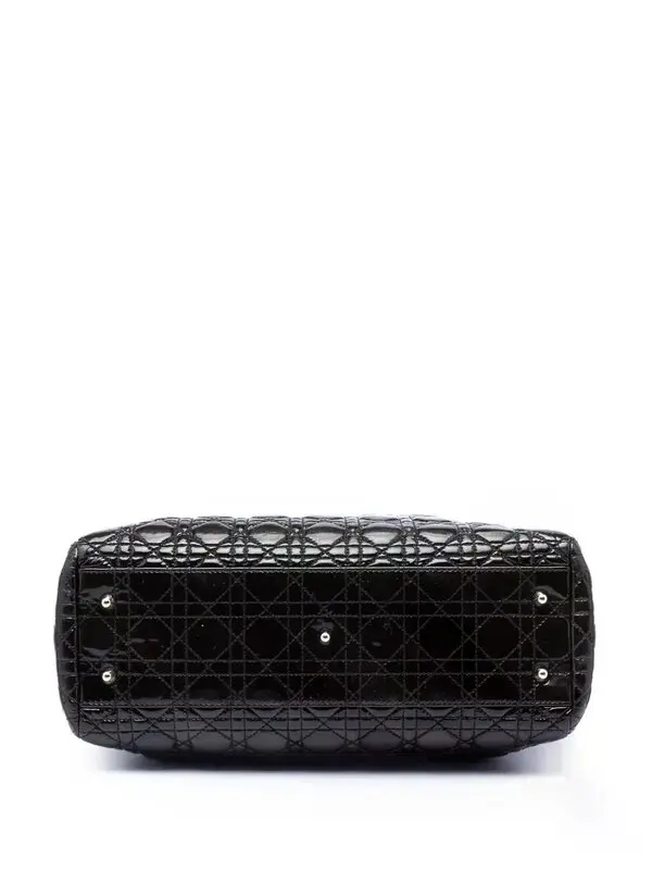 Dior 2012 Large Patent Cannage Lady Soft Shopping Tote Bag - Black