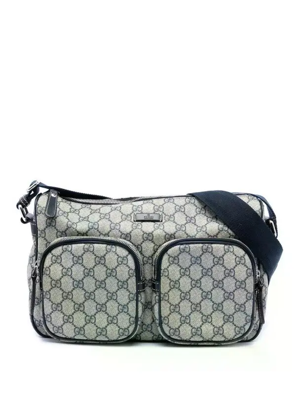Gucci Gg Supreme Double Pocket Crossbody Bag