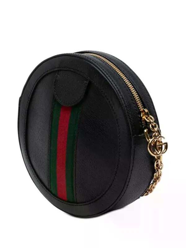 Gucci 2016-2026 Mini Leather Ophidia Round Crossbody Bag - Black