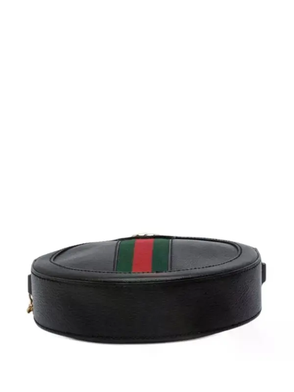 Gucci 2016-2026 Mini Leather Ophidia Round Crossbody Bag - Black