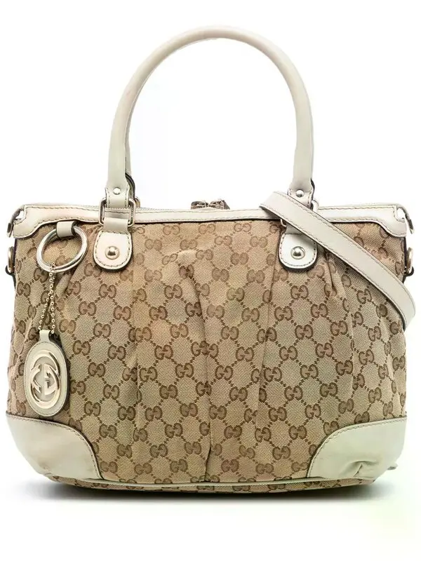 Gucci Gg Canvas Sukey Satchel - Neutrals