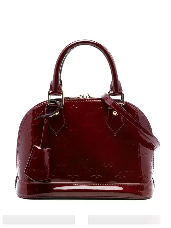 LOUIS VUITTON 2014 Monogram Vernis Alma Bb Satchel - Red