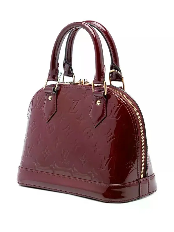 LOUIS VUITTON 2014 Monogram Vernis Alma Bb Satchel - Red