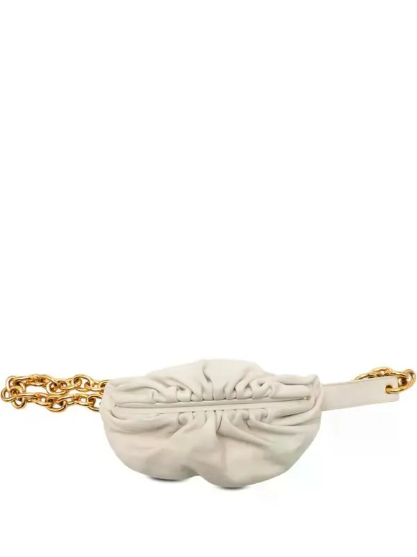 Bottega Veneta Lambskin Chain Pouch Belt Bag - White