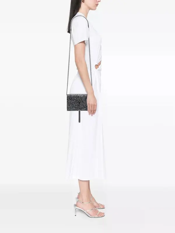 Saint Laurent Metallic Glitter Monogram Kate Tassel Chain Wallet