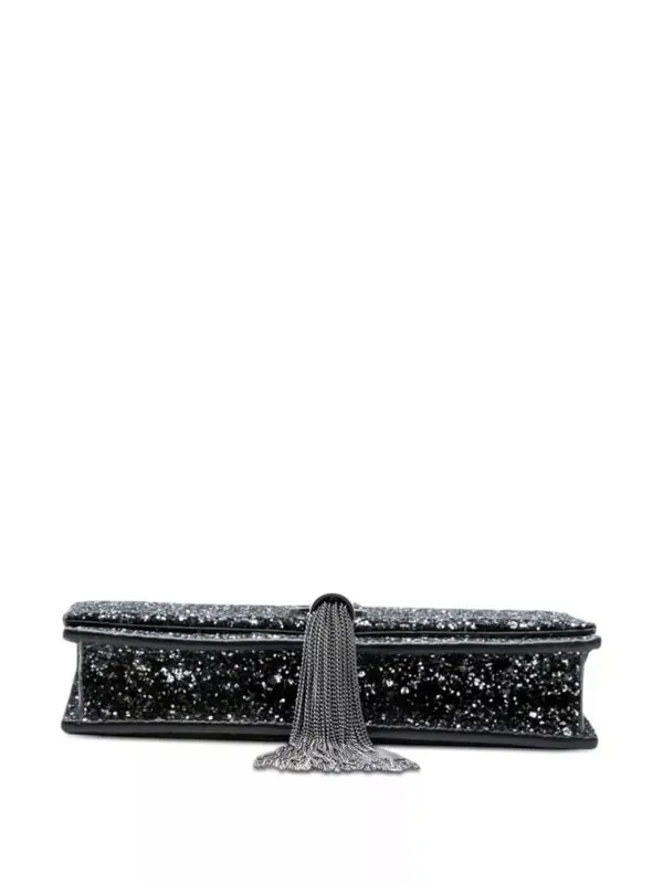 Saint Laurent Metallic Glitter Monogram Kate Tassel Chain Wallet