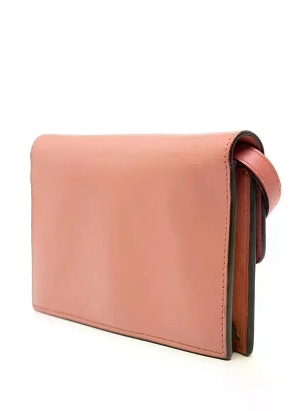 Gucci Leather Interlocking G Wallet On Strap - Pink